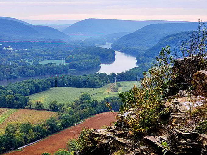 The Susquehanna River curves like nature's signature on the landscape, a waterway that has shaped both the town and its stories.