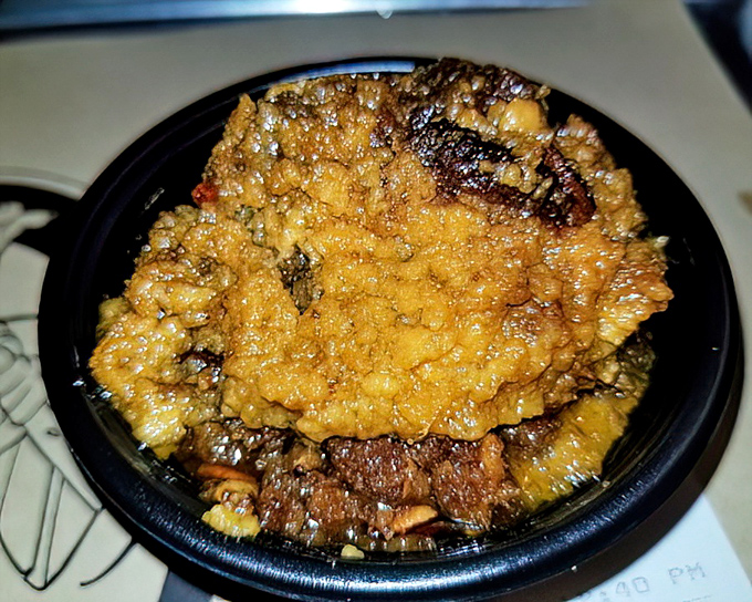 Sweet potato casserole so decadent it straddles the line between side dish and dessert, like the culinary equivalent of business in front, party in back.