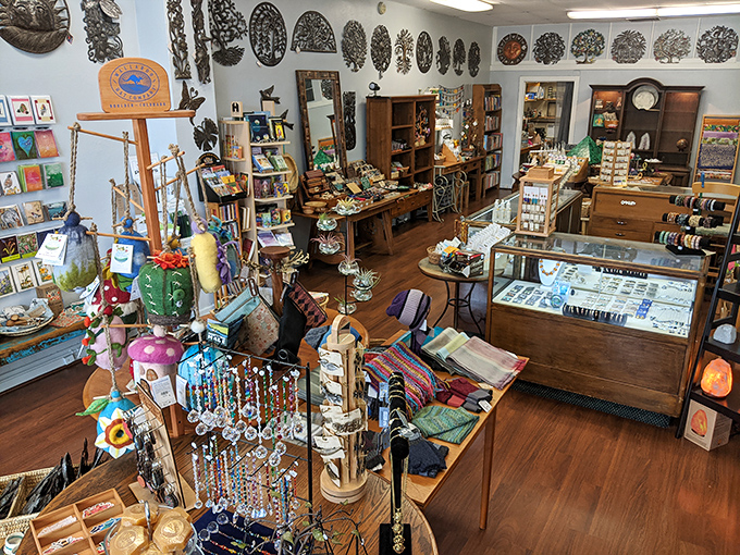 Browsing this eclectic shop feels like stepping into a carefully curated museum where every trinket, book, and handcrafted item invites closer inspection.