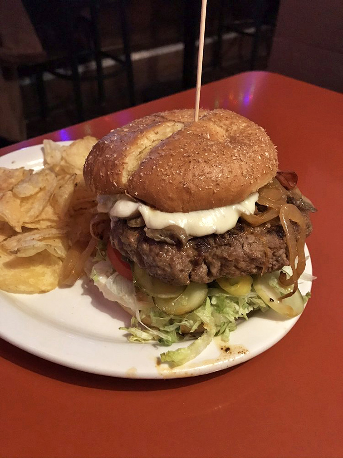 Behold the mythical Thurman burger in its natural habitat&mdash;a towering testament to the belief that "too much of a good thing" is just getting started.