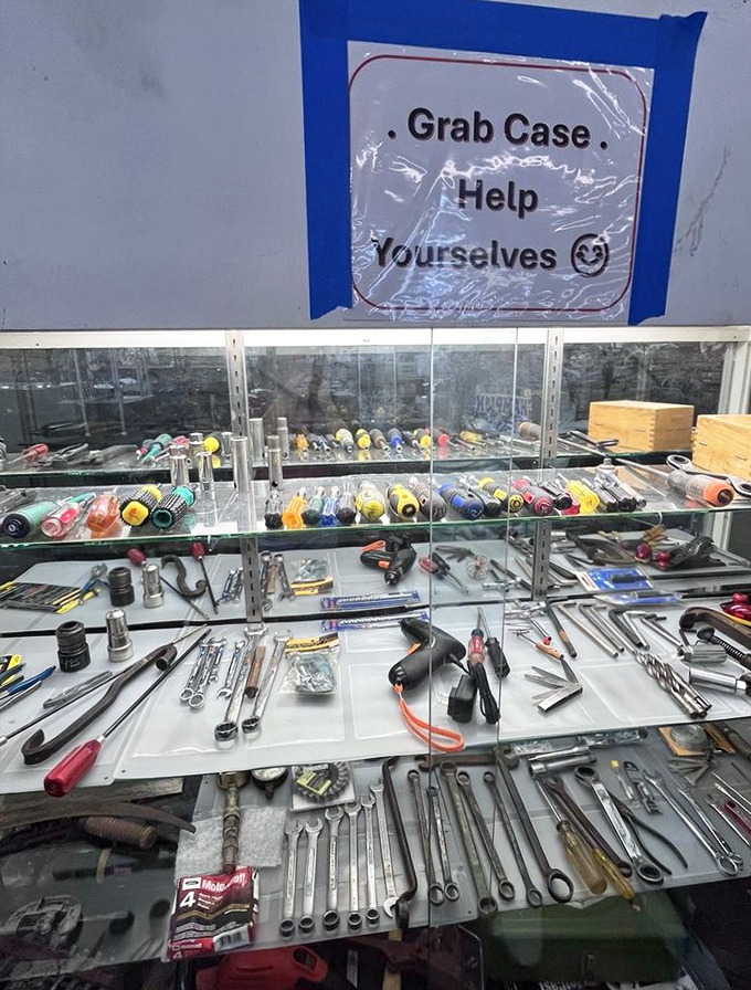 Tools with stories to tell &ndash; that wrench might have built half of Redlands before landing in this display case.