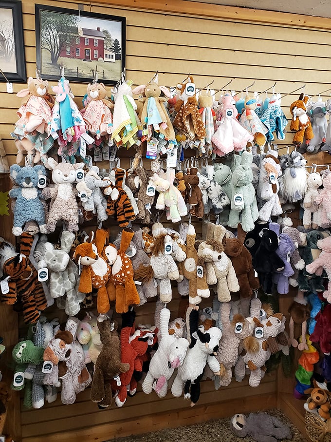 Stuffed animal paradise that would make any child (or child-at-heart) swoon. From tigers to teddy bears, this menagerie promises cuddles without the feeding schedule.