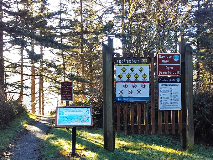 Trail signs: nature's version of a restaurant menu. Each path promises a different special of the day, no reservations required.