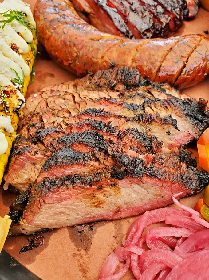 Slices of brisket with that perfect pink smoke ring&mdash;like edible jewelry that makes grown adults weep with joy.