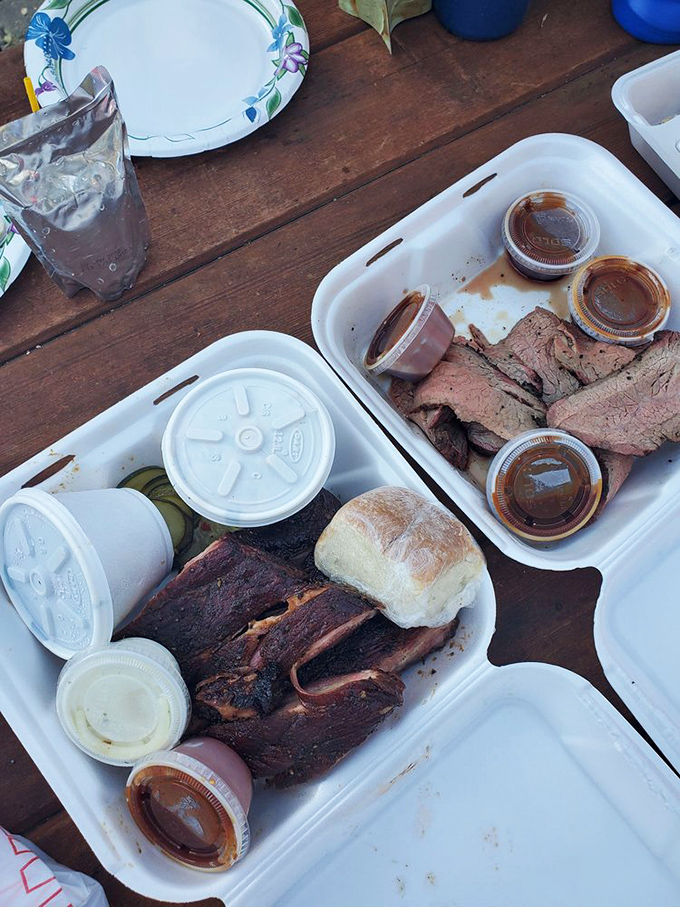 Perfectly sliced tri-tip reveals that beautiful pink interior that makes barbecue purists shed happy tears. 