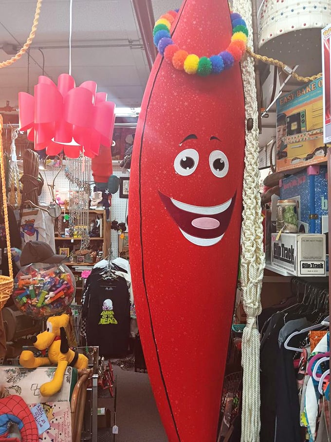 The happiest surfboard you'll ever meet! This whimsical red creation proves that yesterday's kitsch is today's must-have statement piece.