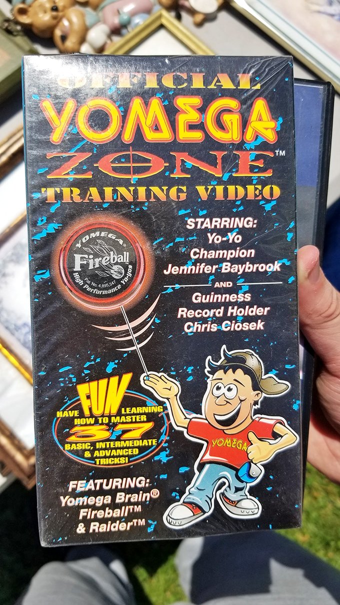 Remember when mastering yo-yo tricks required an instructional VHS? This nostalgic gem promises Guinness Record skills for $5.