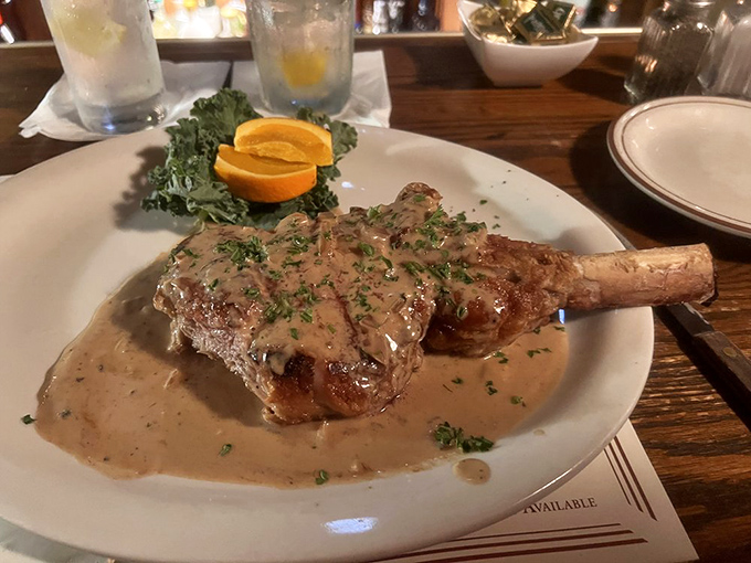 Not all treasures come from the sea. This veal shank, bathed in savory sauce, proves Henry's land game is just as impressive as its oceanic offerings.