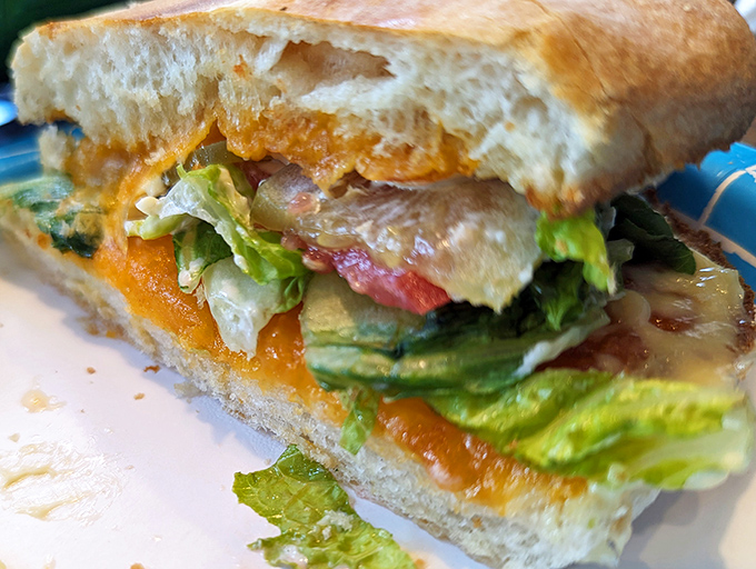 This sandwich isn't just lunch&mdash;it's a colorful rebellion against boring midday meals, with layers that create the kind of harmony that would make a barbershop quartet jealous.