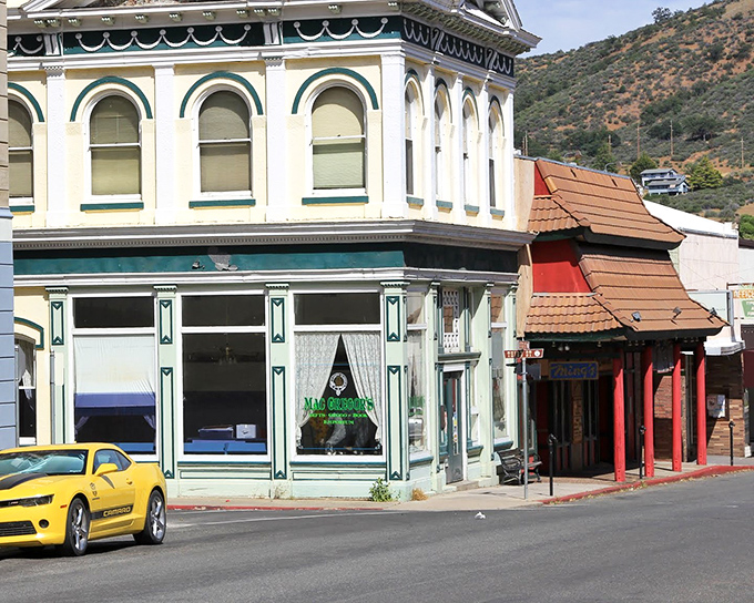 West Miner Street's pastel-colored storefronts could double as a movie set, though the authentic small-town businesses inside are the real stars.
