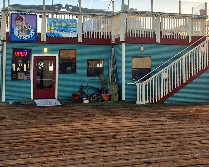 Turquoise paint and weathered wood &ndash; this wharf-side eatery captures Capitola's laid-back coastal charm in architectural form.