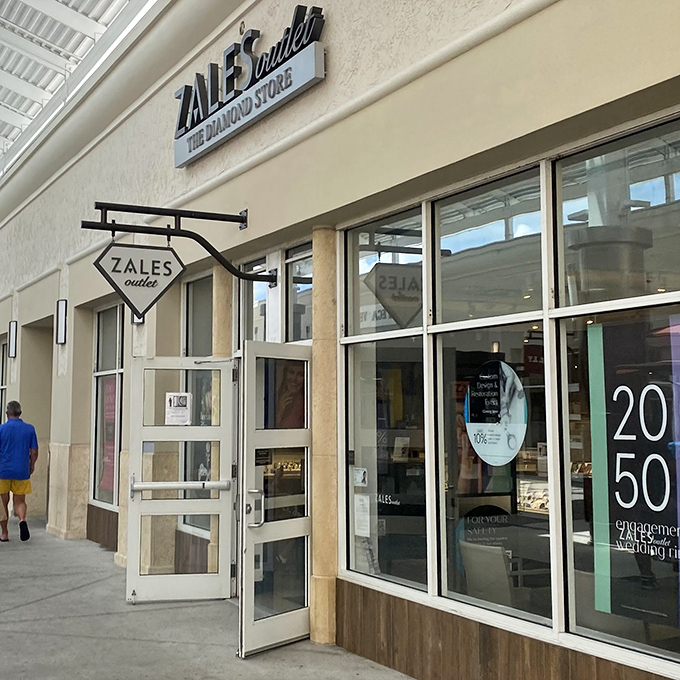 Zales Outlet sparkles with promise, where engagement rings and anniversary gifts await at prices that won't require a second mortgage.