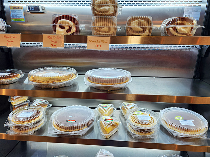 Rows of handmade pastries gleam like edible jewels, each one a testament to traditional baking artistry.