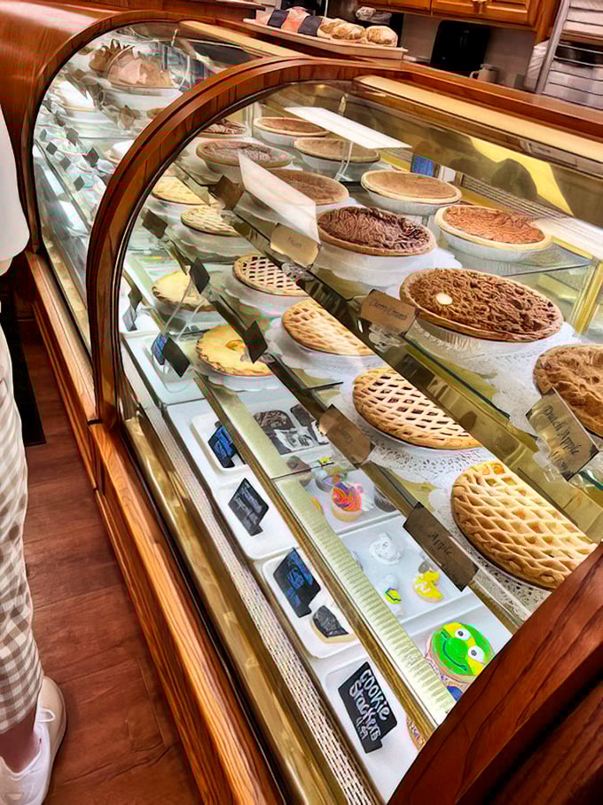 The pie case at Blue Gate isn't just a display &ndash; it's a museum of edible art where every piece deserves its own appreciation tour.