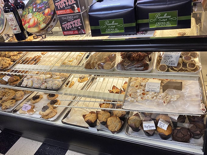 Cookie heaven exists, and it's behind this glass. From thumbprints to biscotti, this display case is where diet resolutions go to die.