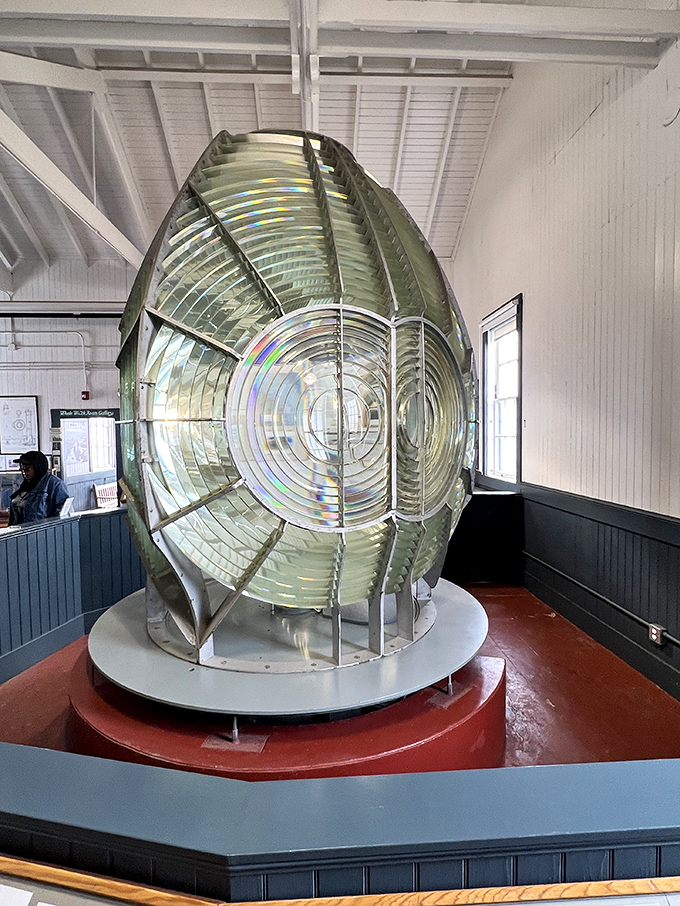Not your average light bulb! The magnificent Fresnel lens&mdash;a dazzling kaleidoscope of glass and engineering that could project light 20 miles out to sea.