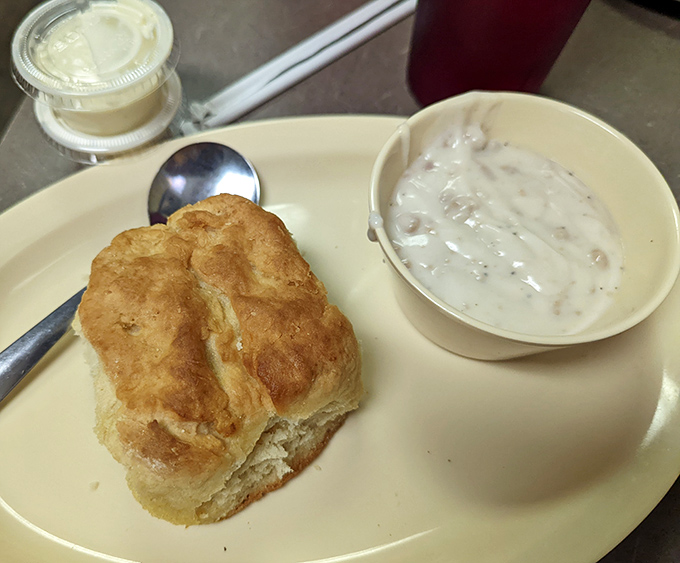 The humble biscuit and gravy combo—Florida's answer to the French croissant, only with more soul and absolutely zero pretension.