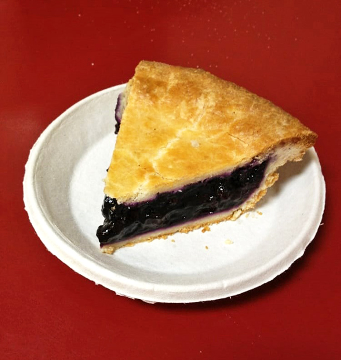 A slice of blueberry pie that would make your grandmother both jealous and proud. The perfect sweet finale to a savory meal.