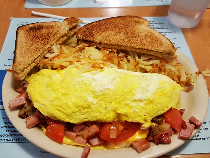A Western omelet that's seen the world but decided Toledo was where it wanted to settle down and make people happy.