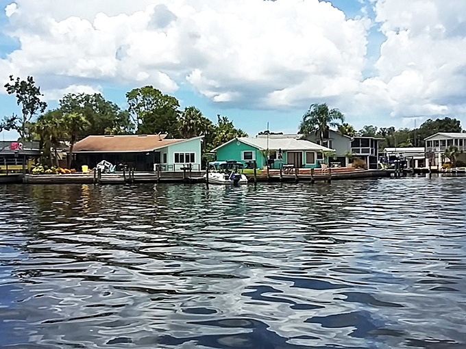 Colorful waterfront cottages line the Homosassa River like a box of saltwater taffy&mdash;sweet, nostalgic, and quintessentially coastal Florida.