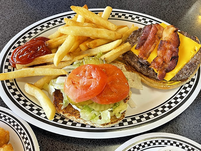 The burger that launched a thousand naps &ndash; complete with crispy fries and that perfect cheese-to-bacon ratio that mathematicians dream about.