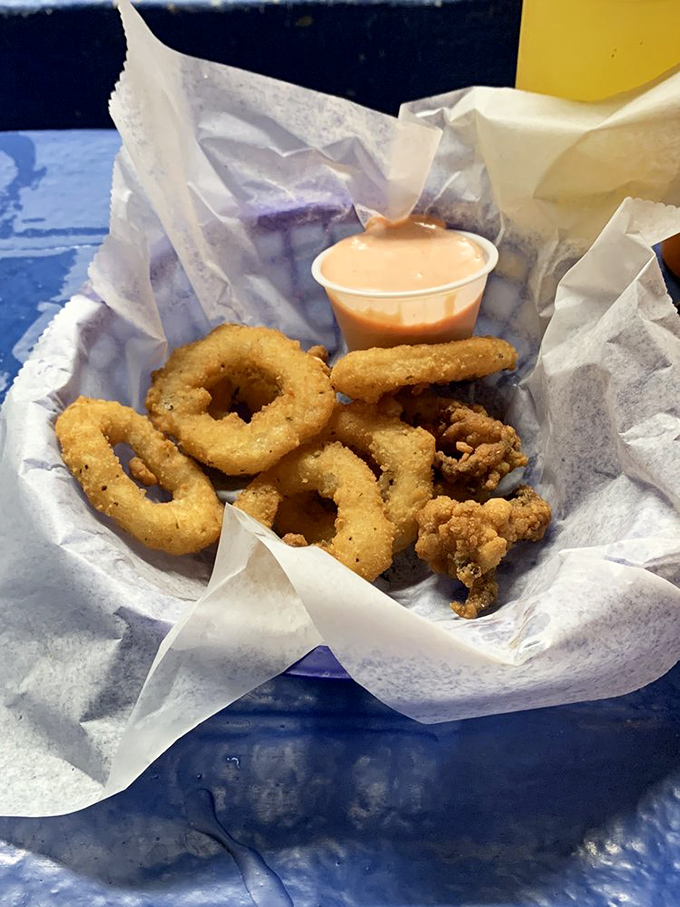 Golden rings of calamari perfection. Not rubbery life preservers, but tender treasures that make you wonder why you ever settled for less.