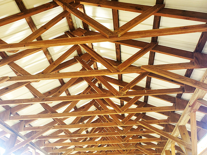Look up and marvel at timber artistry that would make old-world craftsmen weep with professional pride.