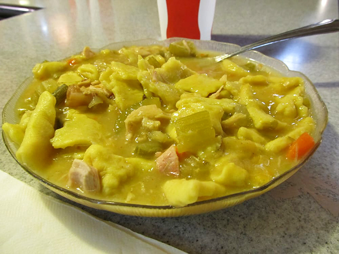 Chicken pot pie that would make your grandmother both jealous and proud. This isn't soup&mdash;it's comfort in a bowl with homemade noodles swimming in golden glory.