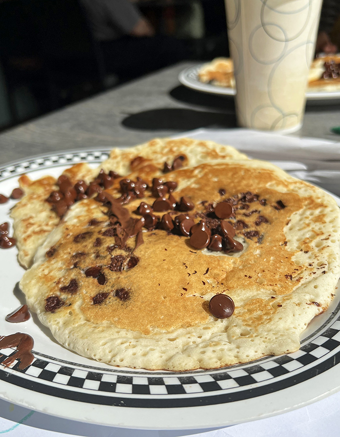 Chocolate chip pancakes that don't just whisper "good morning" &ndash; they serenade you with a full breakfast ballad. The melting chips create edible punctuation marks.