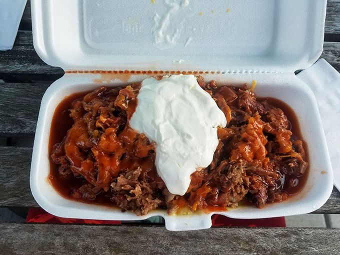 Chopped brisket that's had a proper introduction to sauce&mdash;a marriage made in barbecue heaven that's worth every napkin you'll need.