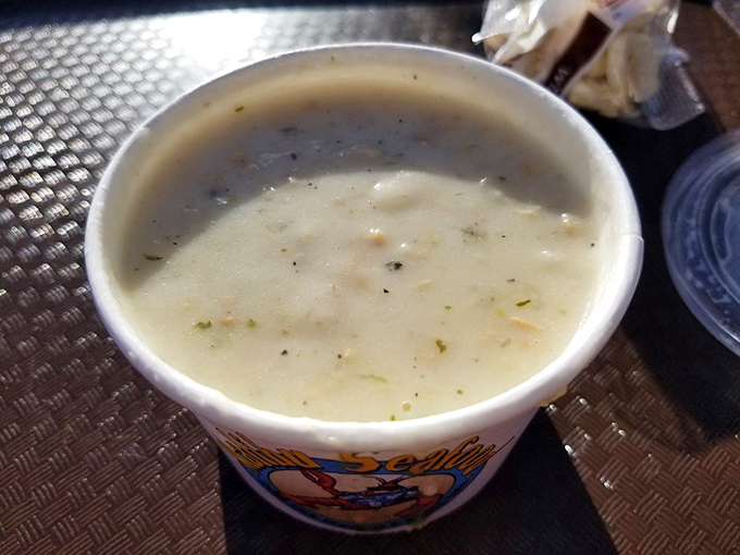 New England clam chowder finds its California beach home&mdash;creamy, briny comfort in a cup that somehow tastes even better with ocean air.