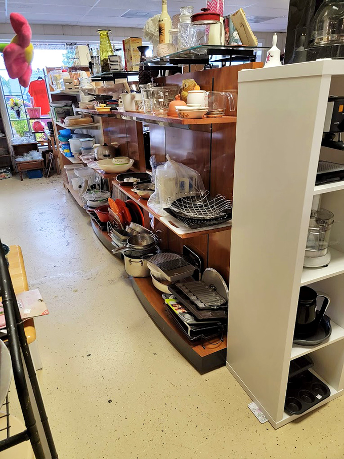Kitchen heaven for the culinary archaeologist! Pyrex treasures, cast iron workhorses, and gadgets your grandmother swore by &ndash; all waiting for their next kitchen adventure. 