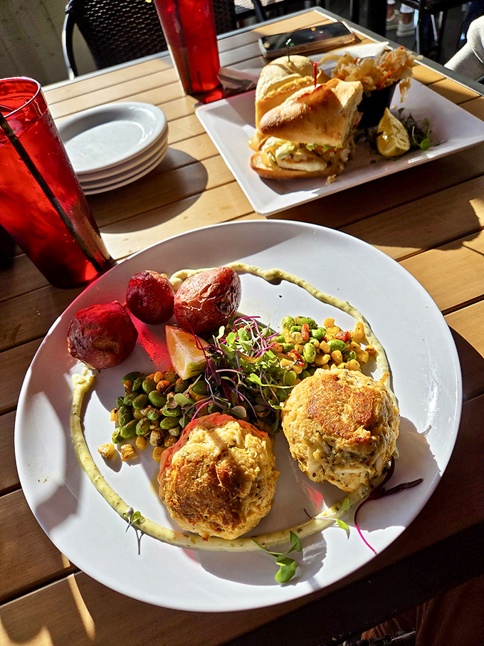 Crab cakes that could make a Marylander question their loyalty. Golden-brown perfection with just enough binding to keep the sweet jumbo lump meat together.