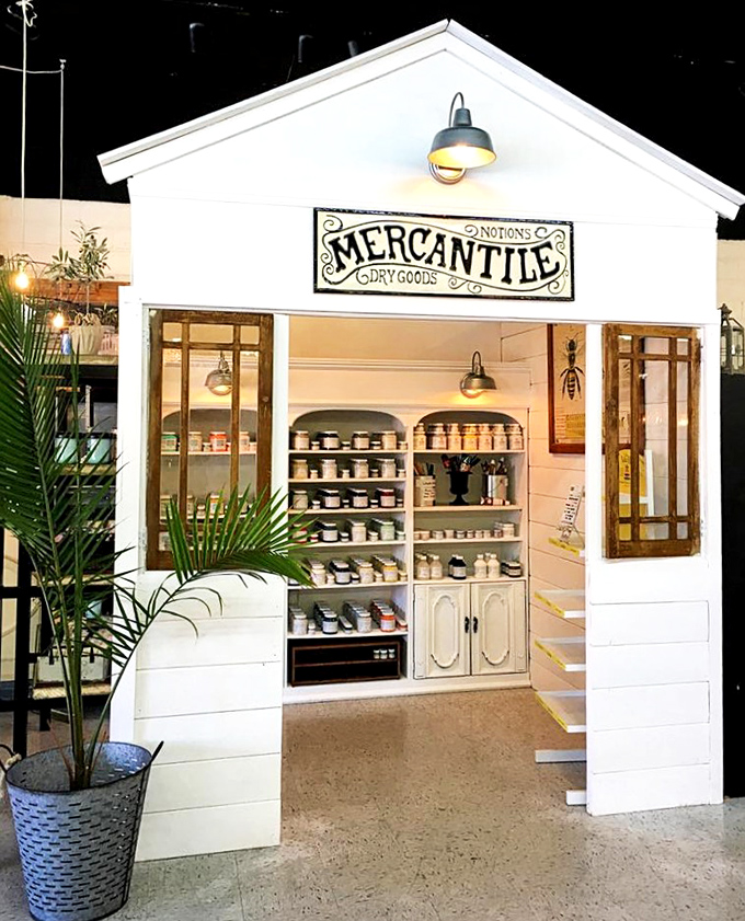 The "Mercantile" section transports you straight into a 1900s general store, minus the suspicious meat products and plus the charm.