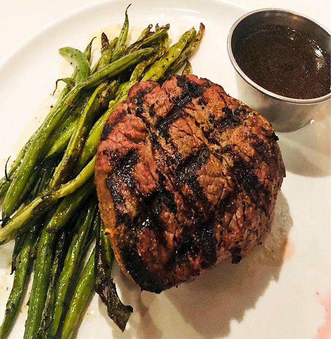 Sometimes even seafood lovers need a break. This perfectly grilled filet with charred green beans proves they're not just a one-trick pony.
