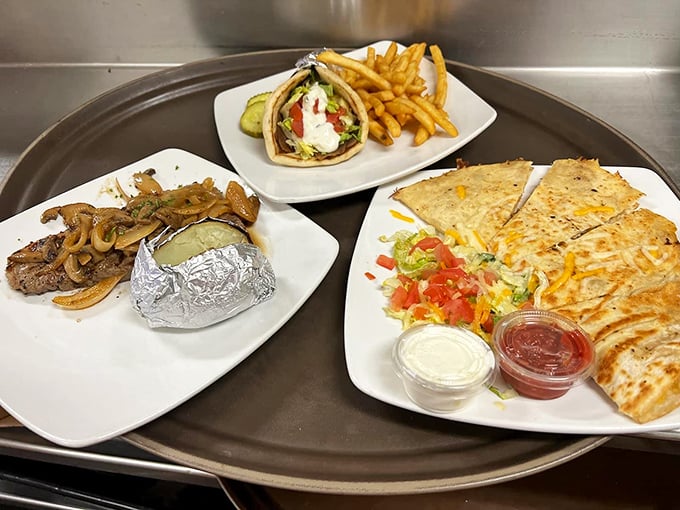 When lunch calls, the diner answers with a spread that would make any food photographer weep with joy. Quesadillas, wraps, and fries&mdash;oh my!