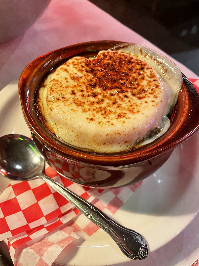 French onion soup gets the royal treatment with bubbling cheese that photographs like heaven.