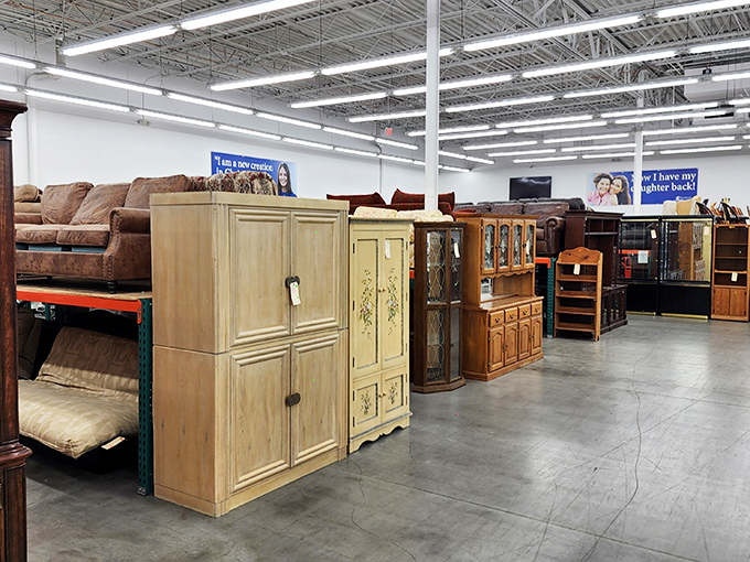 Furniture that's seen more living rooms than a cable repair technician. That Asian-inspired cabinet could be your next conversation piece.