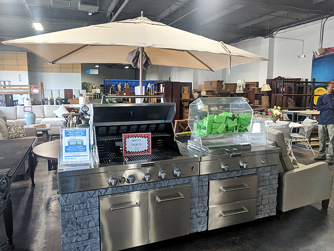 Backyard dreams materialize in stainless steel. This professional-grade grill island wasn't abandoned &ndash; it was just waiting for you to discover it.