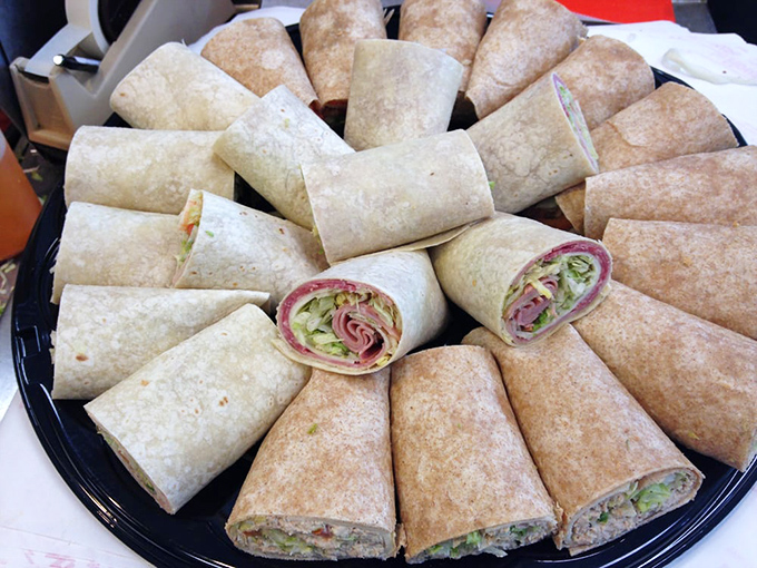 The wrap platter&mdash;for when you want your sandwich portable and in convenient hand-held form. A circular arrangement of flavor bombs ready for deployment.