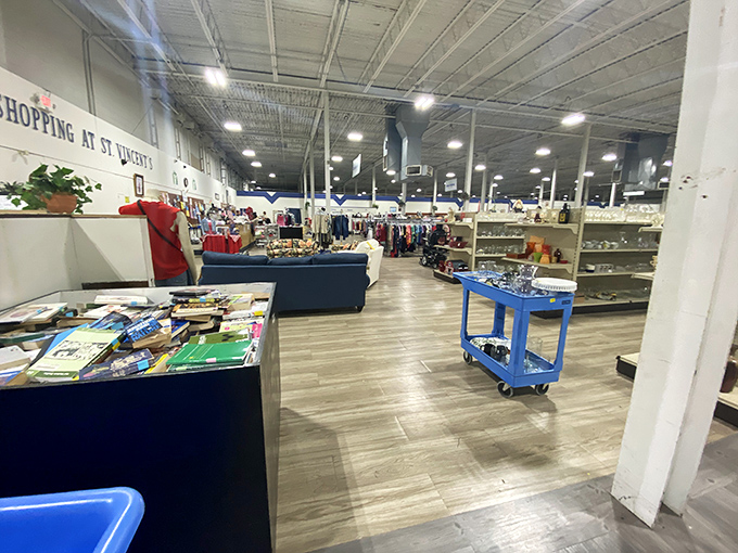 Wide aisles and bright lights make treasure hunting civilized. No need for Indiana Jones tactics to find your Holy Grail.