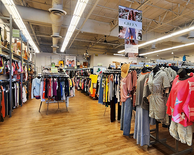 The spacious layout lets you browse comfortably without feeling like you're navigating a fashion obstacle course.