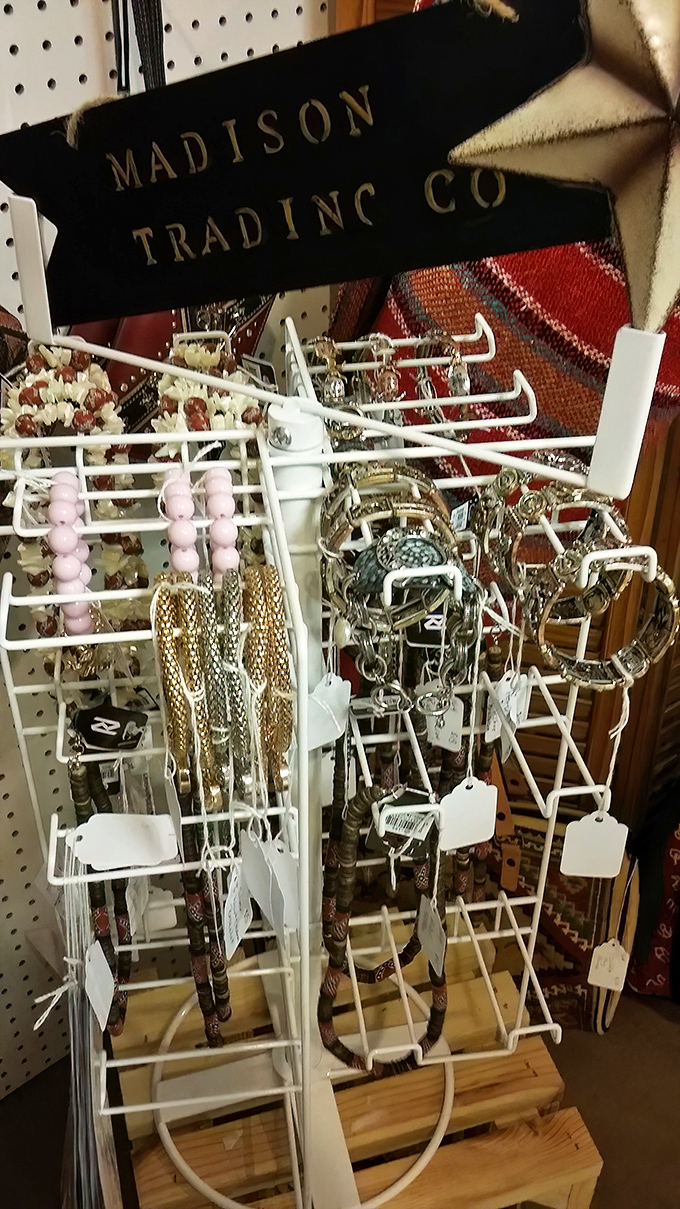 Jewelry displays that would make Liz Taylor swoon. Each necklace and bracelet waiting for its second chance to shine.