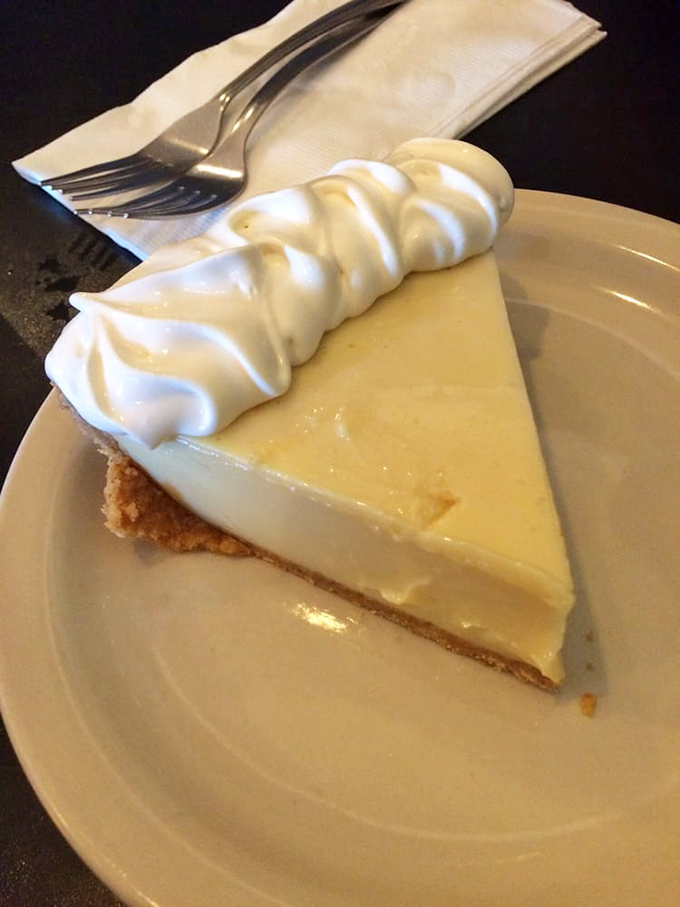 Key lime pie that finds the perfect balance between sweet and tart. That dollop of whipped cream isn't decoration&mdash;it's the perfect dance partner.