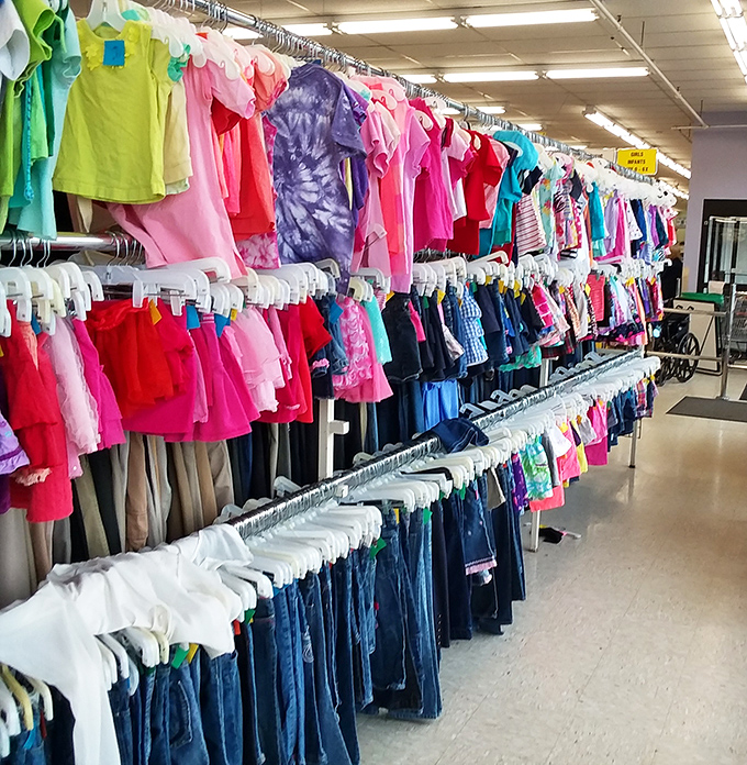 A rainbow explosion of children's clothing that grows with your scrolling budget, not your child's growth spurt.