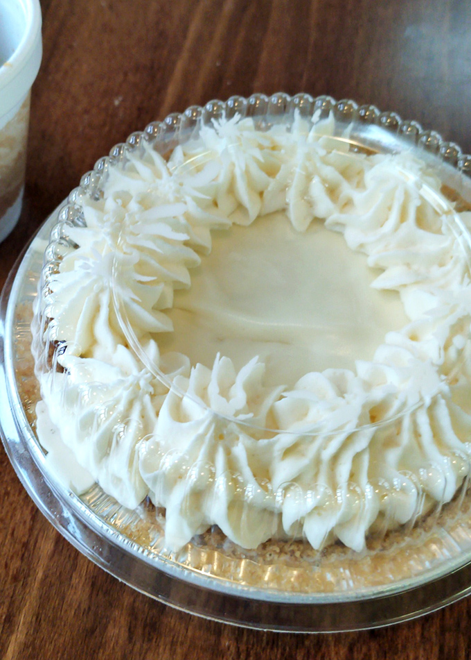 The lemon pie offers a sunny alternative for those who march to the beat of a different citrus drum.