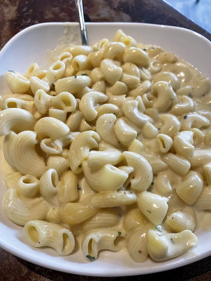 Mac and cheese so creamy it should require a lifeguard on duty. This isn't your childhood boxed dinner&mdash;it's what grew up to be fabulous.