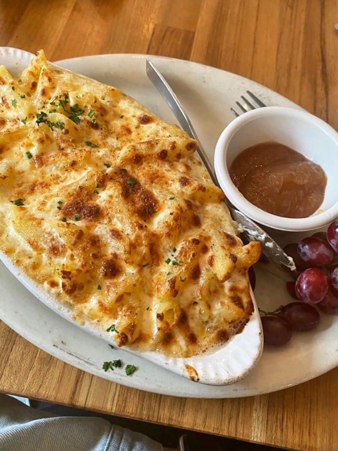Golden-topped mac and cheese that bubbles with the kind of cheesy joy your childhood dreams promised.