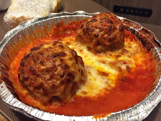 These meatballs aren't just sitting in sauce&mdash;they're luxuriating in it, like tiny meat planets orbiting a tomato sun. Galileo would approve.