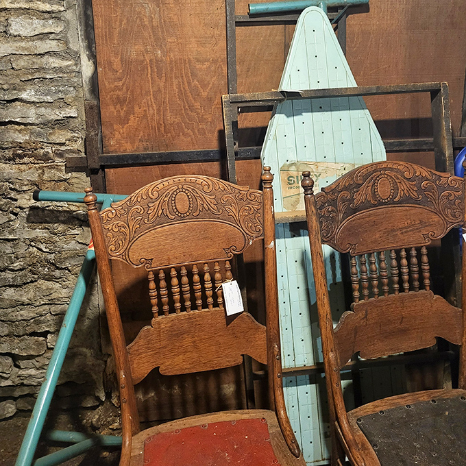 These oak chairs have witnessed thousands of family dinners and heated Monopoly games. The carved details whisper tales of craftsmanship from another era.